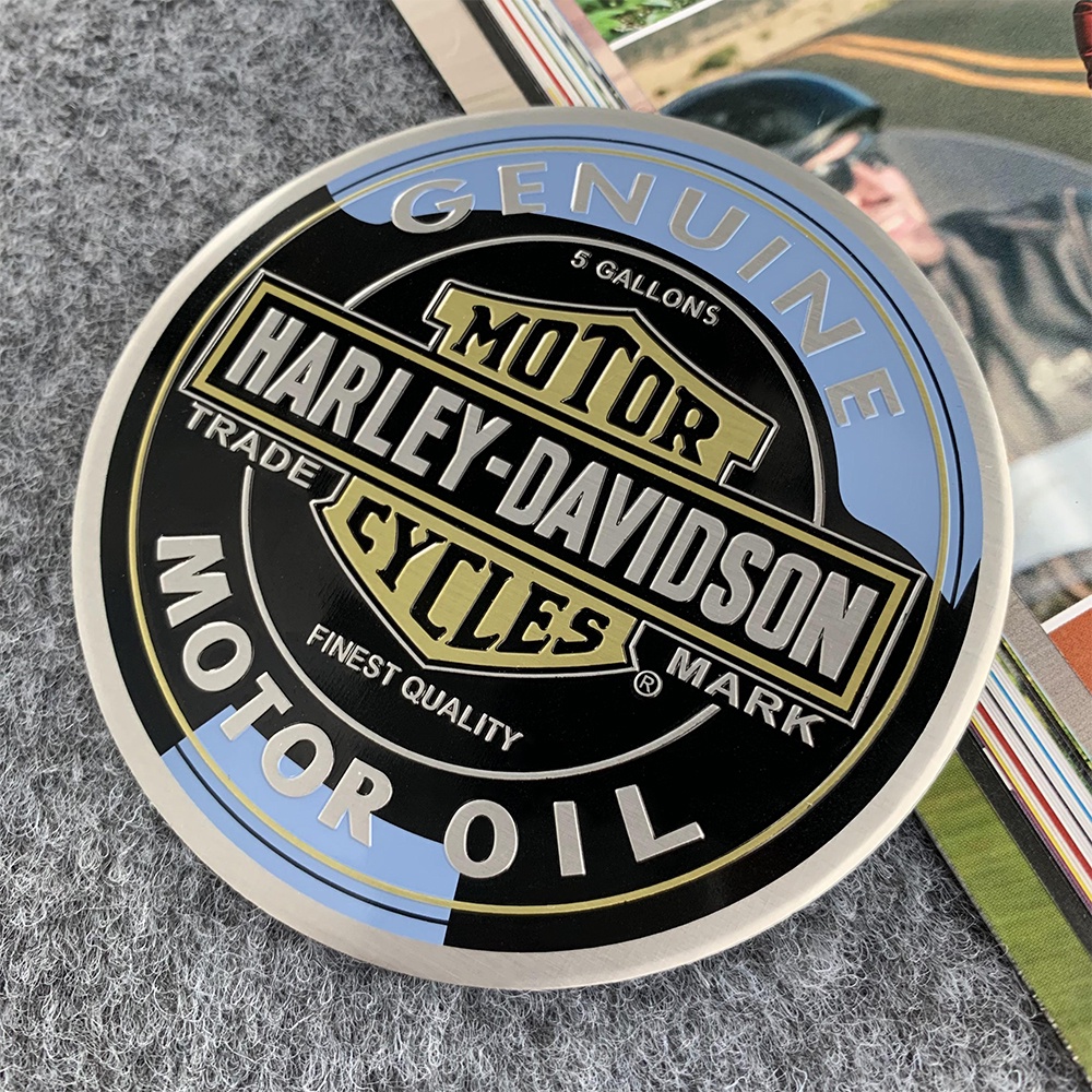 For Harley Metal 3D Sticker Motorcycle Motor Fuel Tank Body Retro Style ...