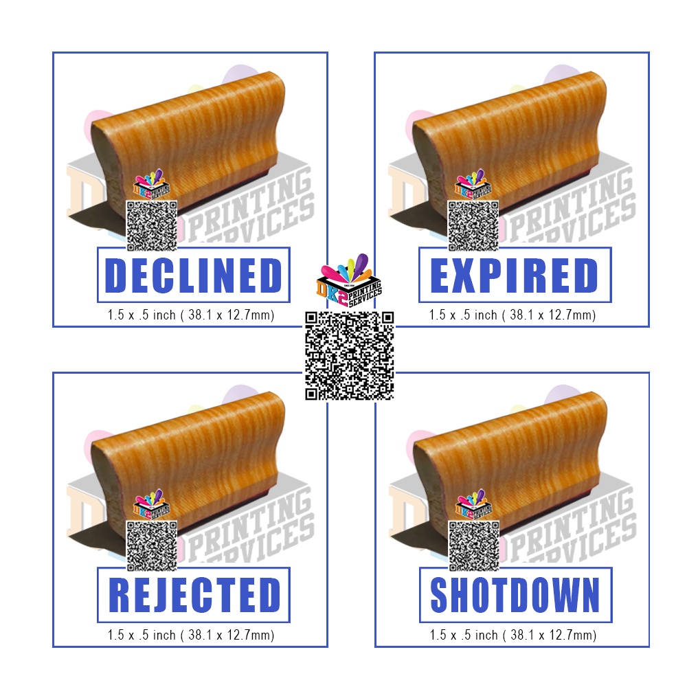 DECLINED, EXPIRED, REJECTED, SHOTDOWN Customized Rubber Stamp Wood ...