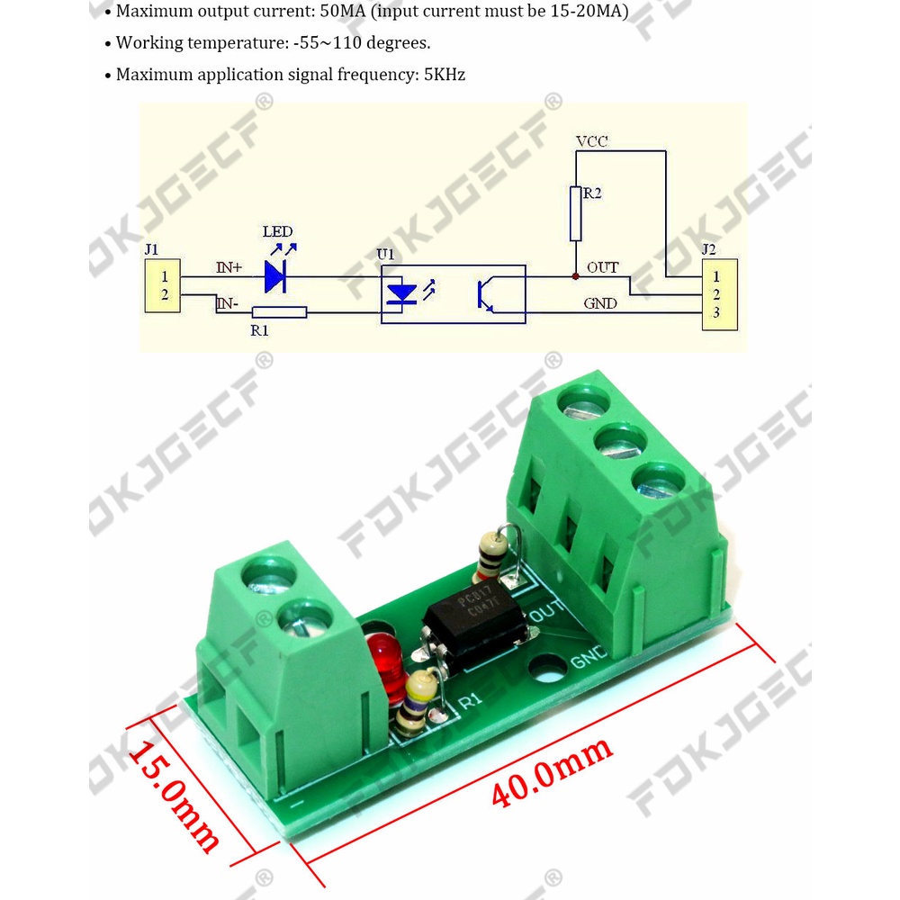 1 Channel Way Optocoupler Isolation Module PC817 EL817 3V-5V 12V 24V ...