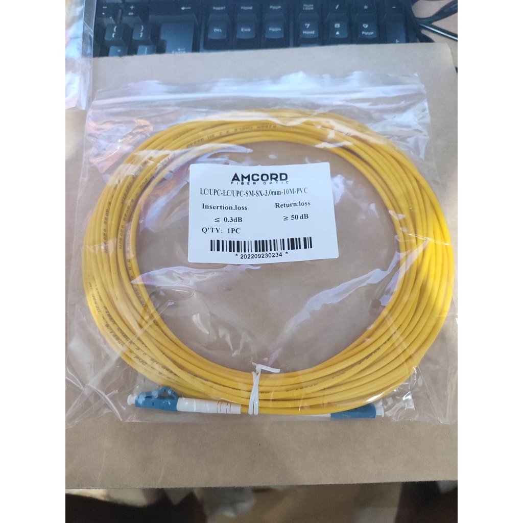 Amcord LC to LC Fiber Optic Patch cord/cable Simplex Single Mode ...