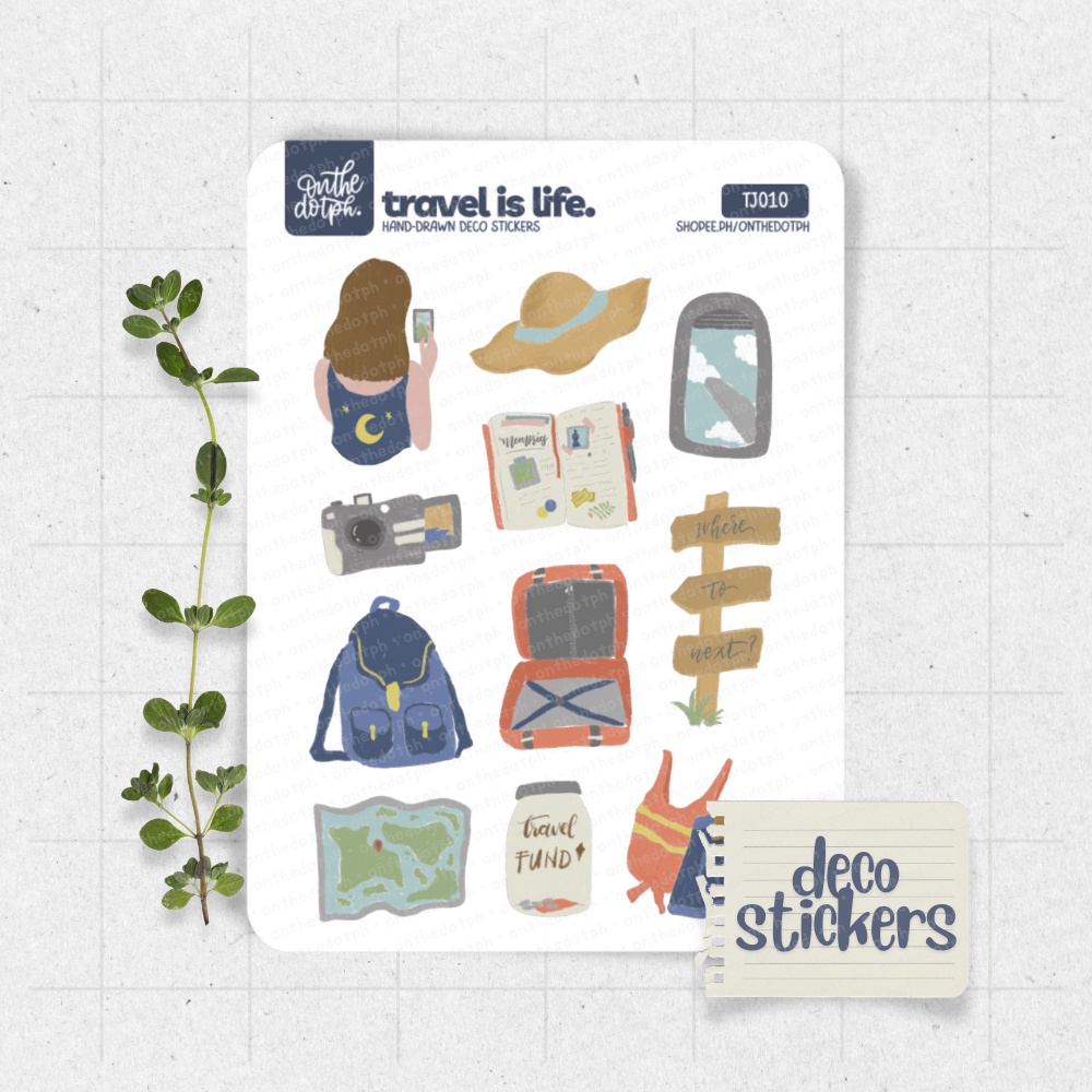 travel is life sticker sheet • decorative for journals, planners ...