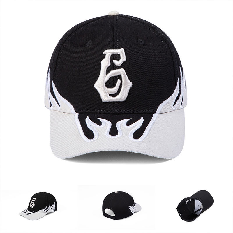 Straw KANYE Same Style legendary6 Trendy High Street Flame Baseball Cap ...