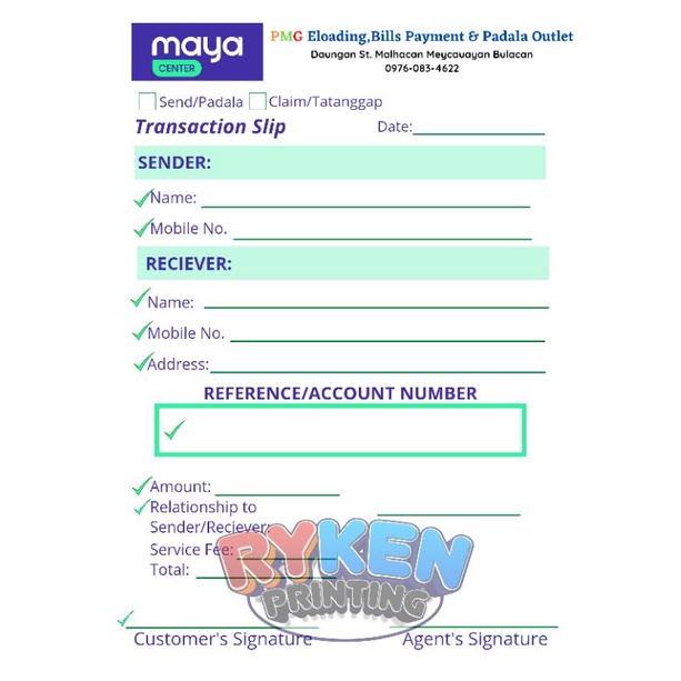 Maya Receipt/Transaction Slip | Shopee Philippines