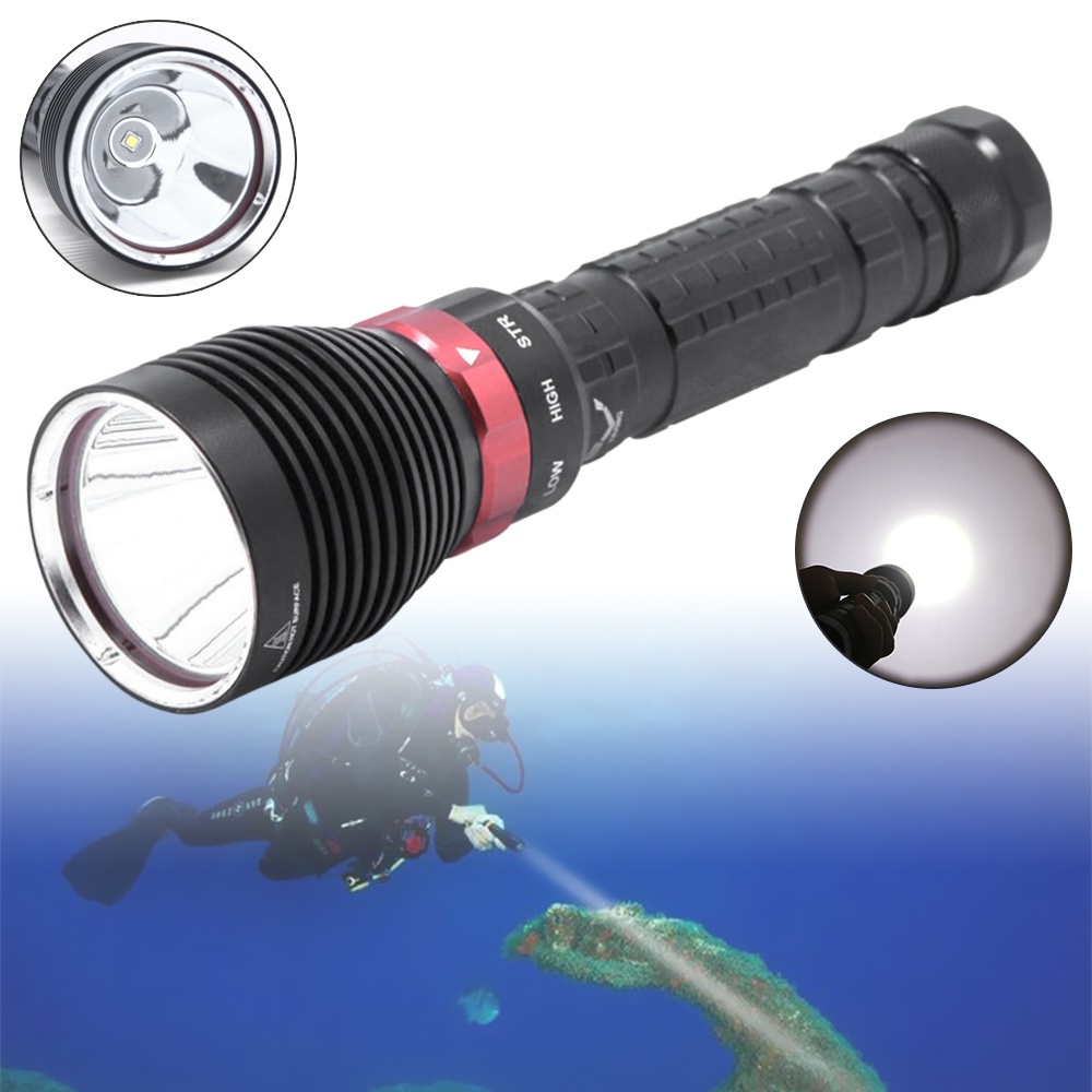 Diving Flashlight L2 Glare Penetration LED Flashlights Waterproof ...