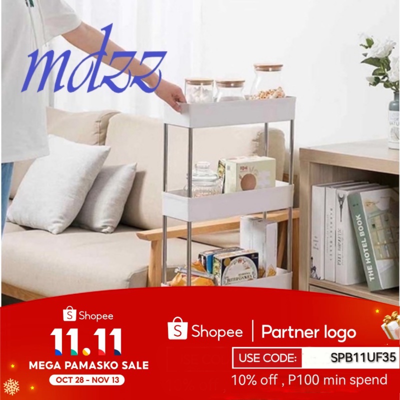 4 layer Bath Rack Bathroom Shelves Rolling Trolley Kitchen Organizer ...