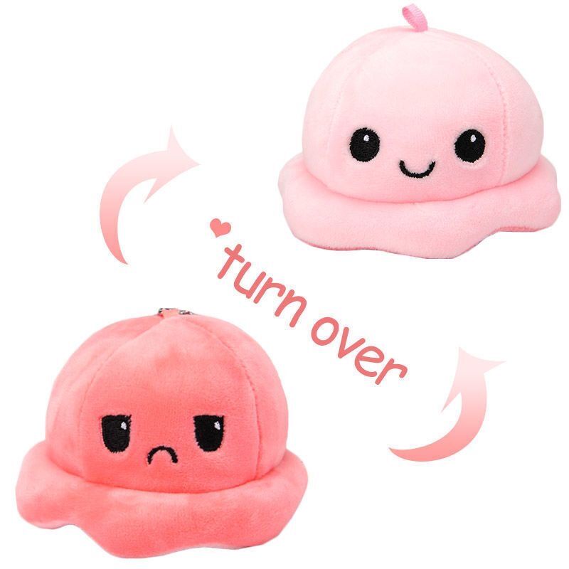 Flip Octopus Doll Pendant Plush Toy Reversible Flip Octopus Keychain ...