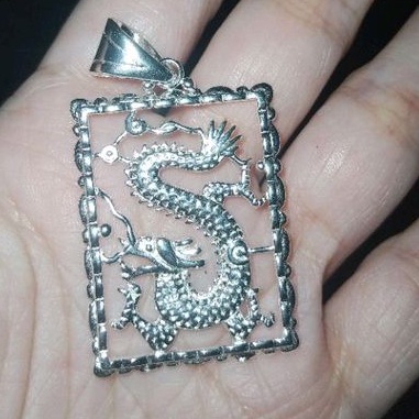 silver square dragon pendant Large(PN369) | Shopee Philippines