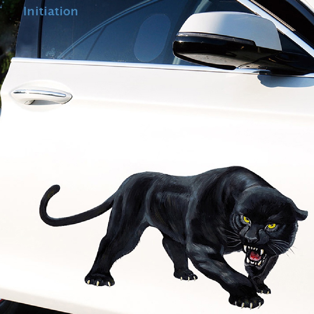 Initiation Cartoon 3D Car Stickers Animal Black Panther Roaring Bumper ...
