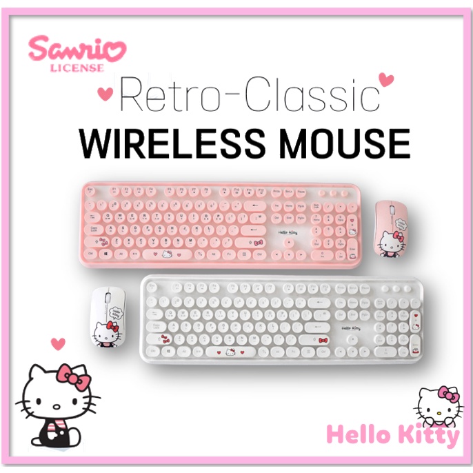 [SANRIO] Hello Kitty Retro Wireless Keyboard Mouse Set | Shopee Philippines