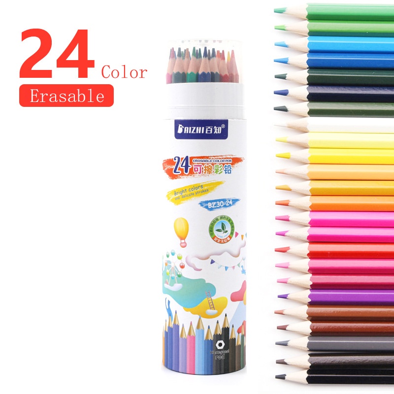 Colored Pencils 12/24/36/48 Colors Erasable Color Pen Set for Coloring ...