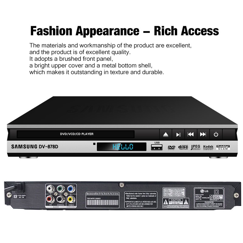 【Spot】COD DV-878D DVD Player Buildin HIFI Speaker Home Theatre System ...