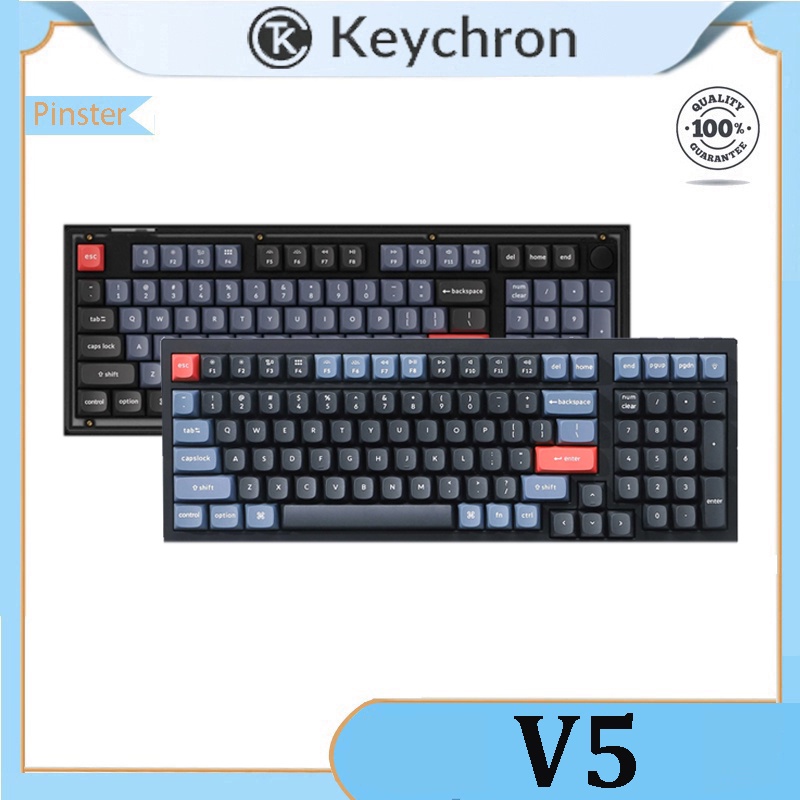 Keychron V5 black transparent 98 wired mechanical keyboard QMK key ...