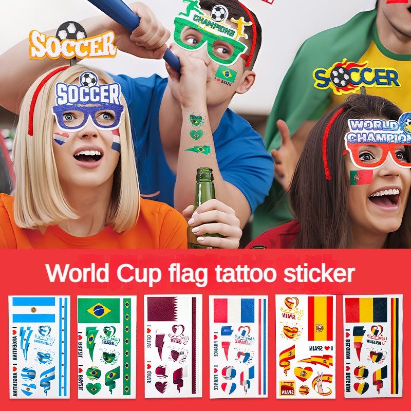 2022 Fifa Football Tattoo Stickers World Cup Theme Creative Adult ...