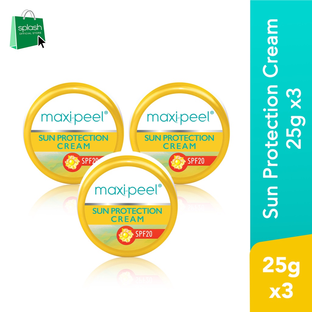 Maxi-Peel Sun Protection Face Cream - Sunscreen SPF20 25g Set of 3 ...