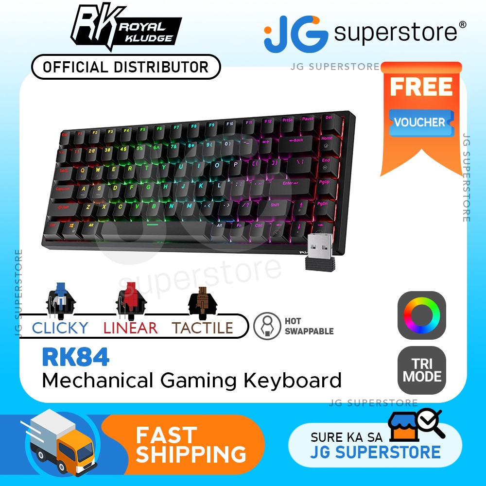 Royal Kludge RK RK84 RGB 84 Keys Mechanical Gaming Keyboard 2.4G ...