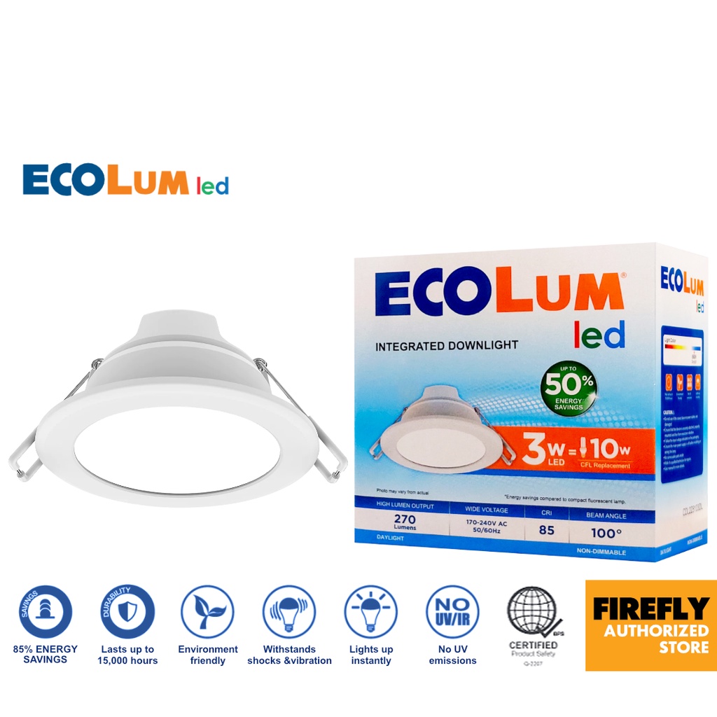 Ecolum Integrated LED Downlight | Shopee Philippines