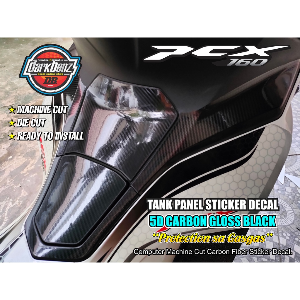 Honda PCX 160 V1 Black 3D Matte Carbon Fiber Sticker Decals | custom ...