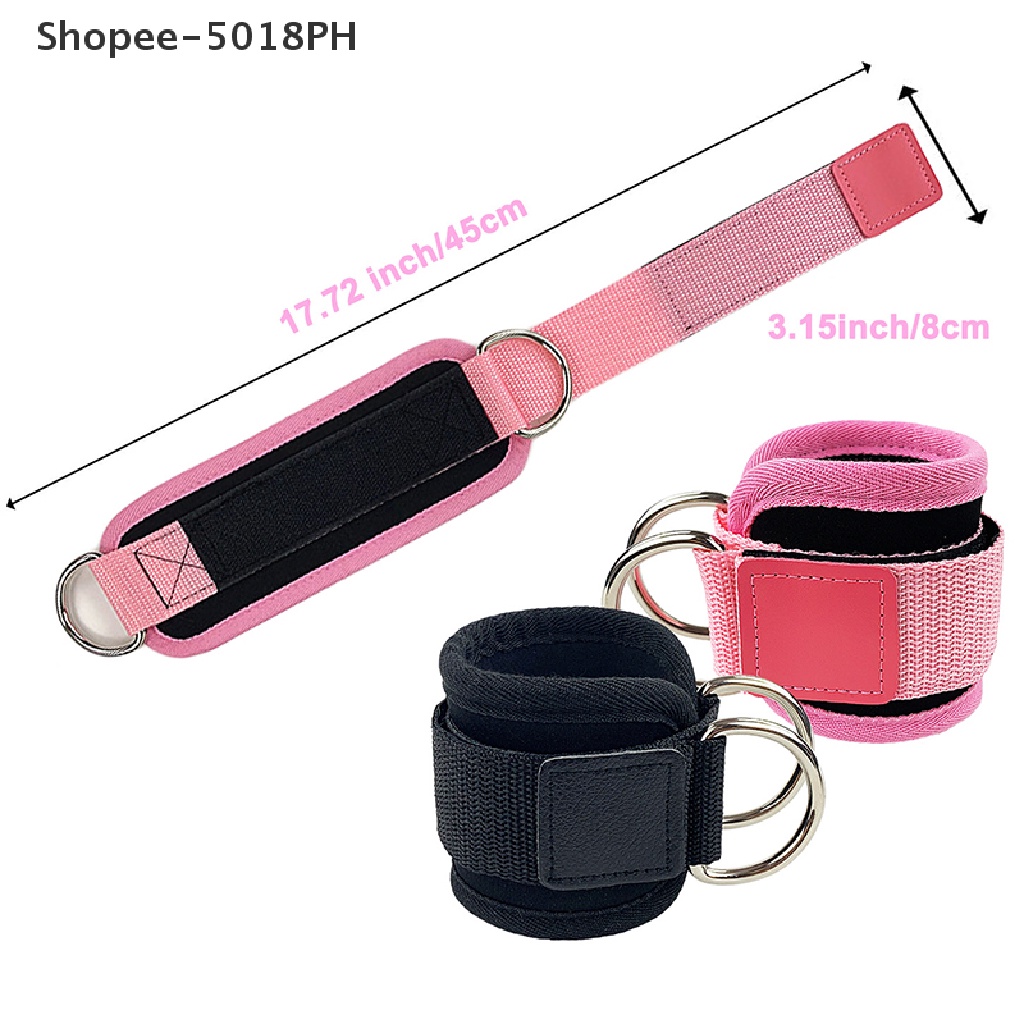 [SNOWPH] Fitness Ankle Strap Adjustable D-Ring Foot Support Cuffs Gym ...