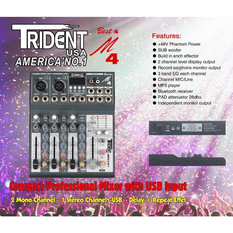 Trident 4 Channel M4 Mixer Original | Shopee Philippines