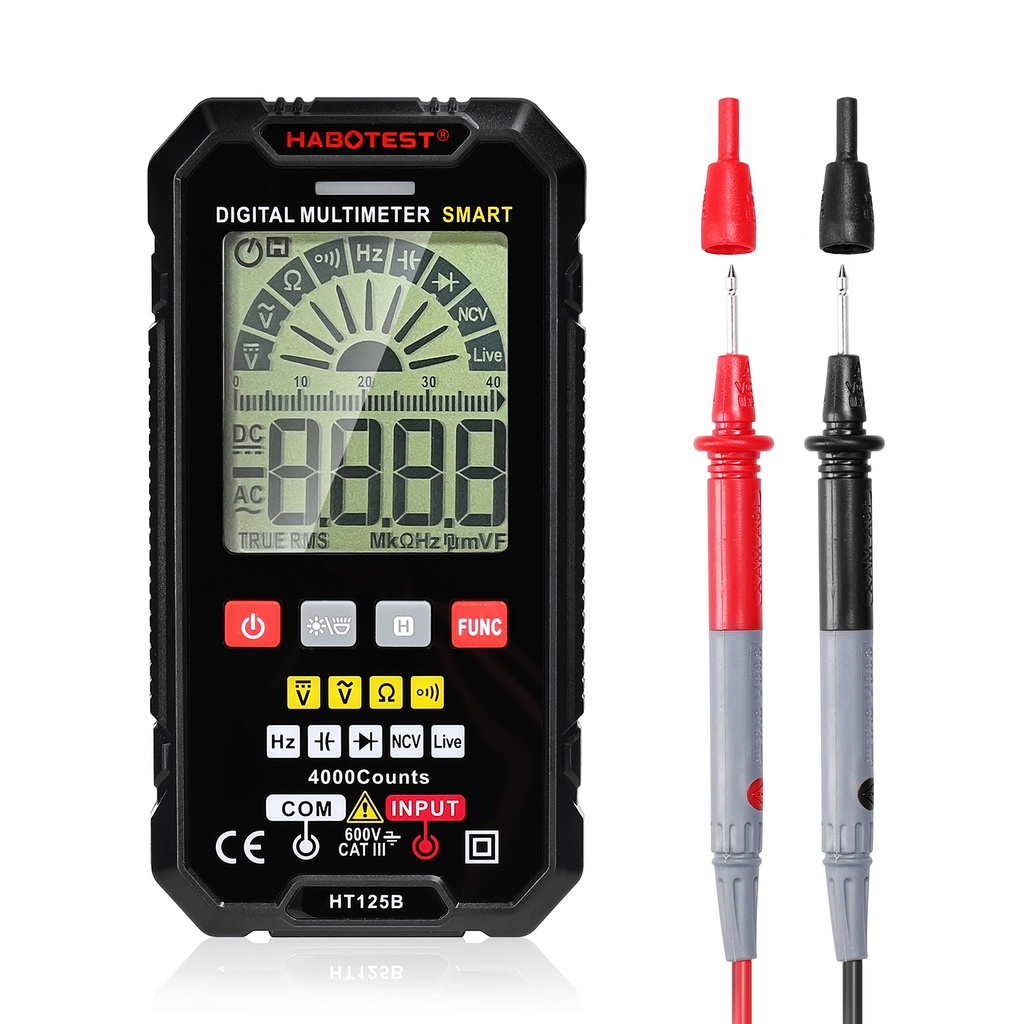 Display Screen Digital Intelligent Portable Multimeter 4000 Counts with ...