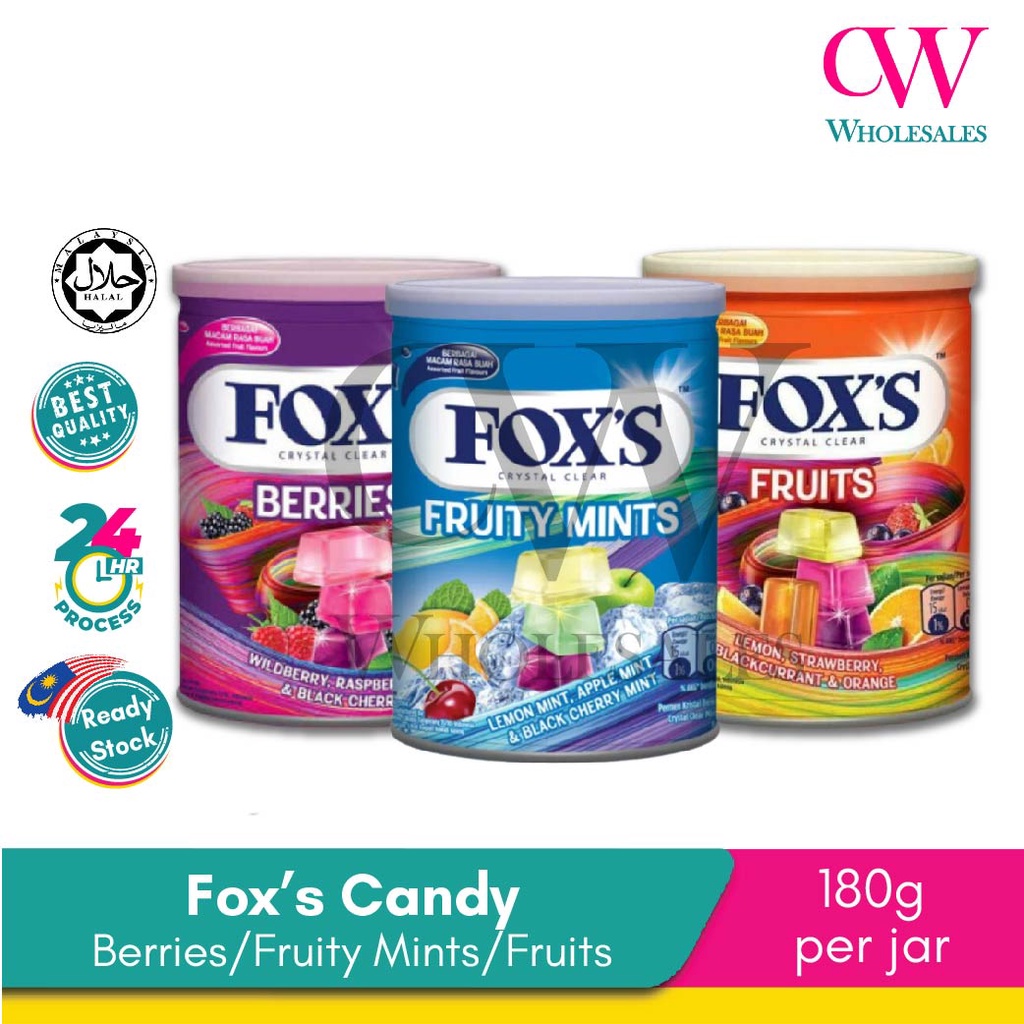Fox's Candy Crystal Clear Candy 180g Berries Flavor Fruity Mints ...