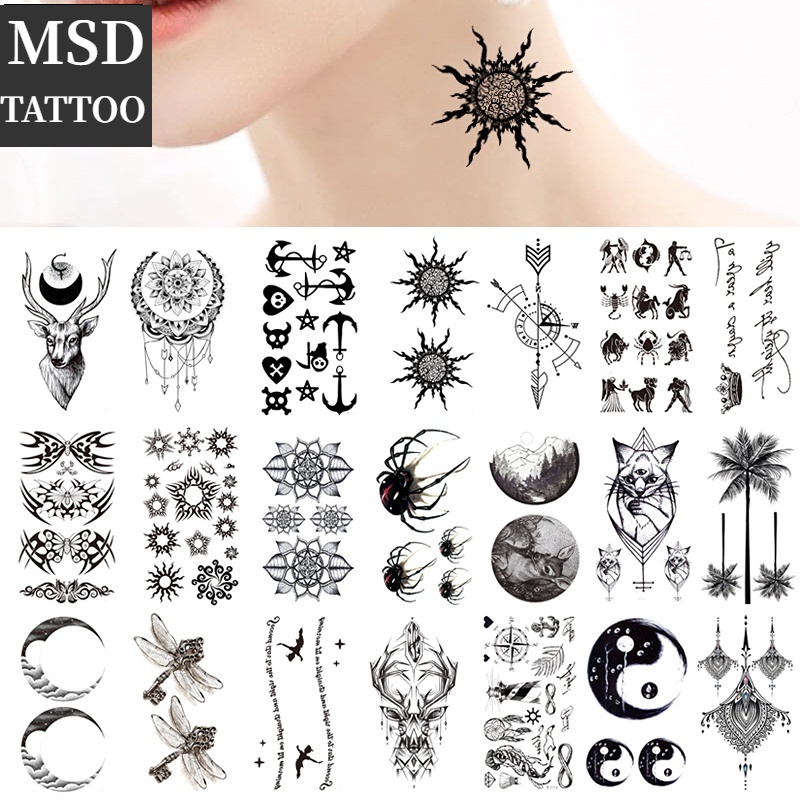 Tattoo Lasts 15 Days Waterproof Tattoo Stickers Dark Element Tattoo ...