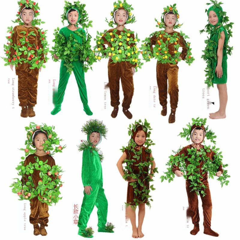 Children's costumes, plant costumes, fruit tree costumes, leaf props ...