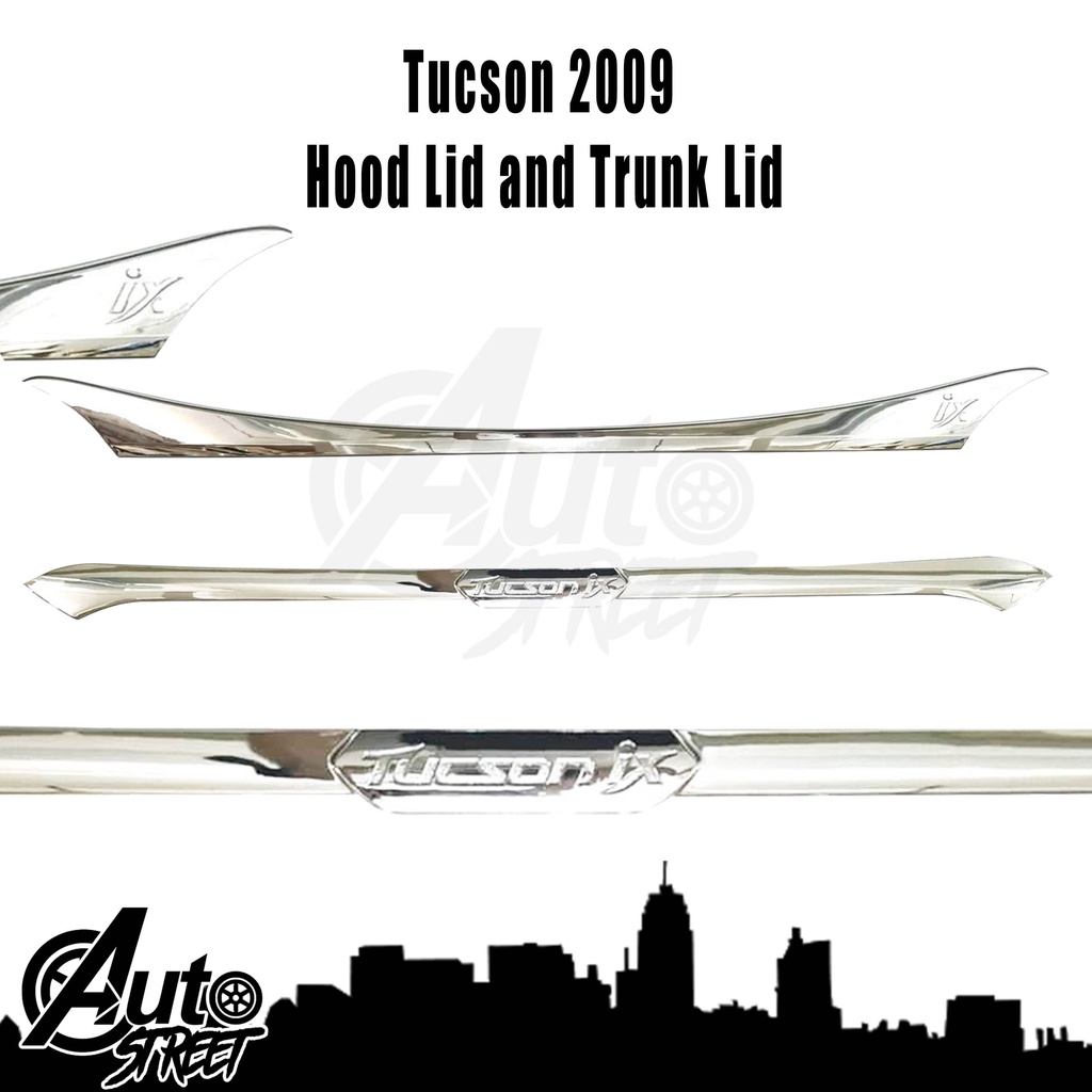 Tucson 2009 Hood Lid / Hood End Trim and Rear Trunk Lid Trim (Chrome ...