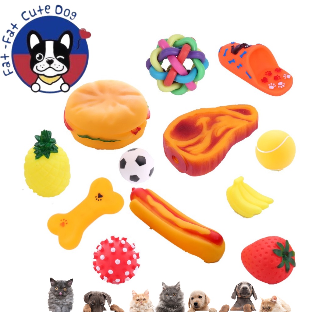 [Fat fat cute dog] Pet Squeaky 4 in 1 Set Toys Dog Sounding Toys ...