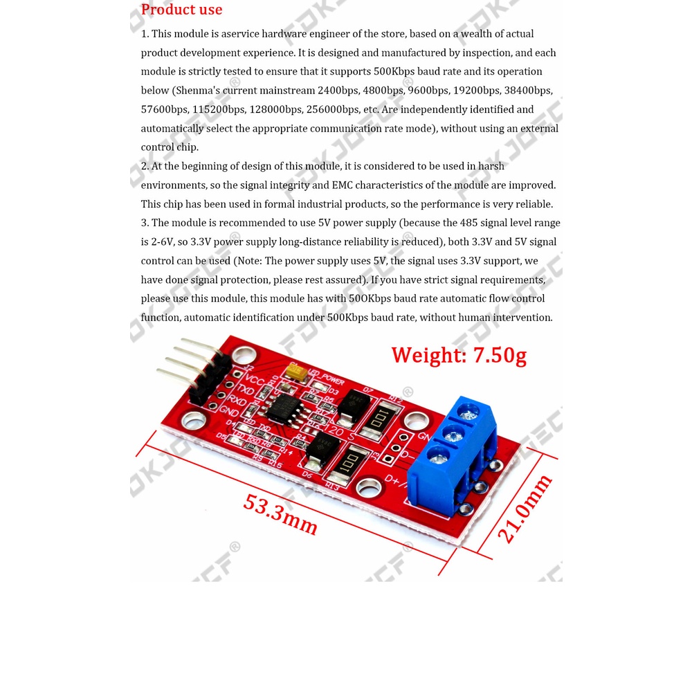TTL Turn To RS485 Module Hardware Automatic Flow Control Module Serial ...