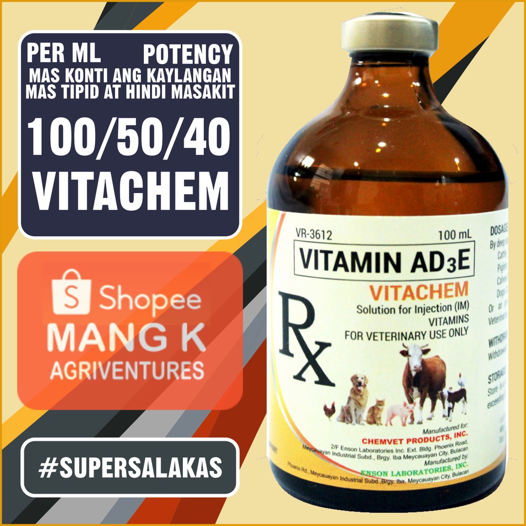 VITACHEM | Vitamins AD3E for Dogs Cats Pigs Cattle Goat Sheep | Shopee ...