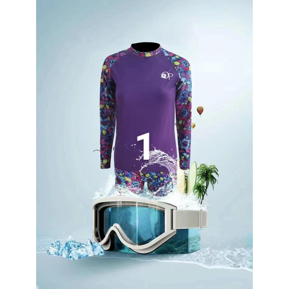 Plus size Op flower Women rush guard set —————— | Shopee Philippines