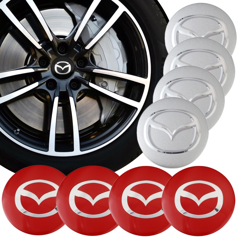 ZR For 4Pcs 56mm Car Wheel Stickers Center Hub Cap Emblem Decal For ...