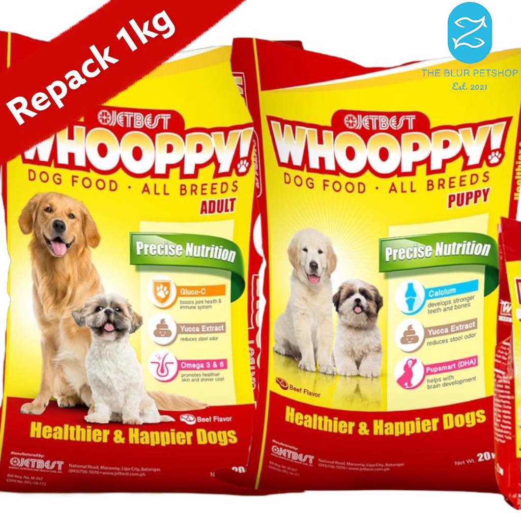 1kg Dog Dry Food All Stages Adult Puppy Whooppy | Shopee Philippines