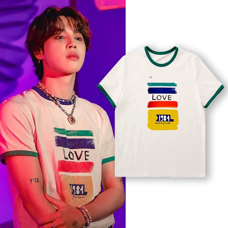 KPOP BANGTAN JIMIN Cotton T-shirt Men and Women Plus Size Simple Loose ...