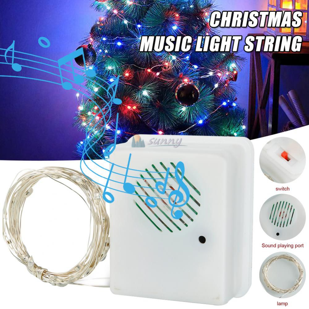 Christmas Music Sound Speaker with 3M String Light Xmas Tree Lighting ...