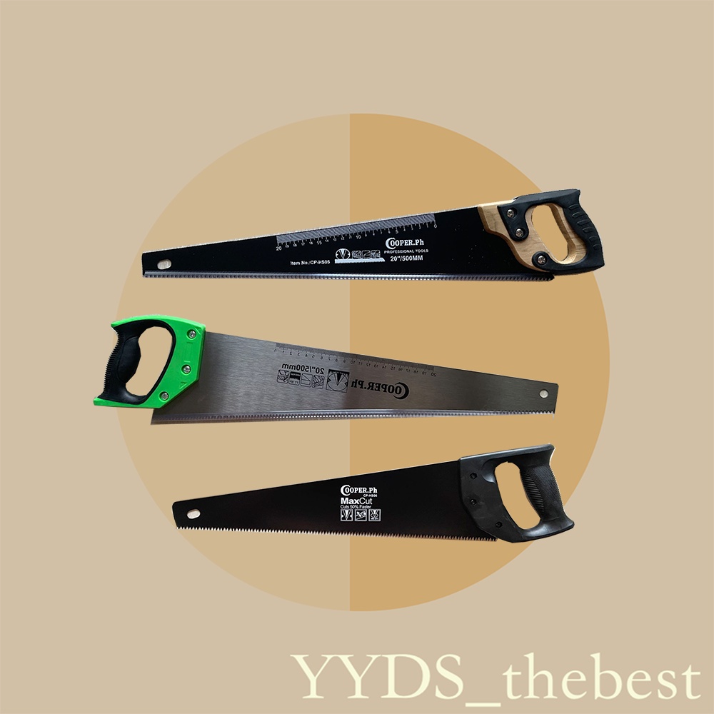 COOPER.PH Hand Saw Crosscut Handsaw 18" / 20" / 22" BLACK COLOR WITH ...