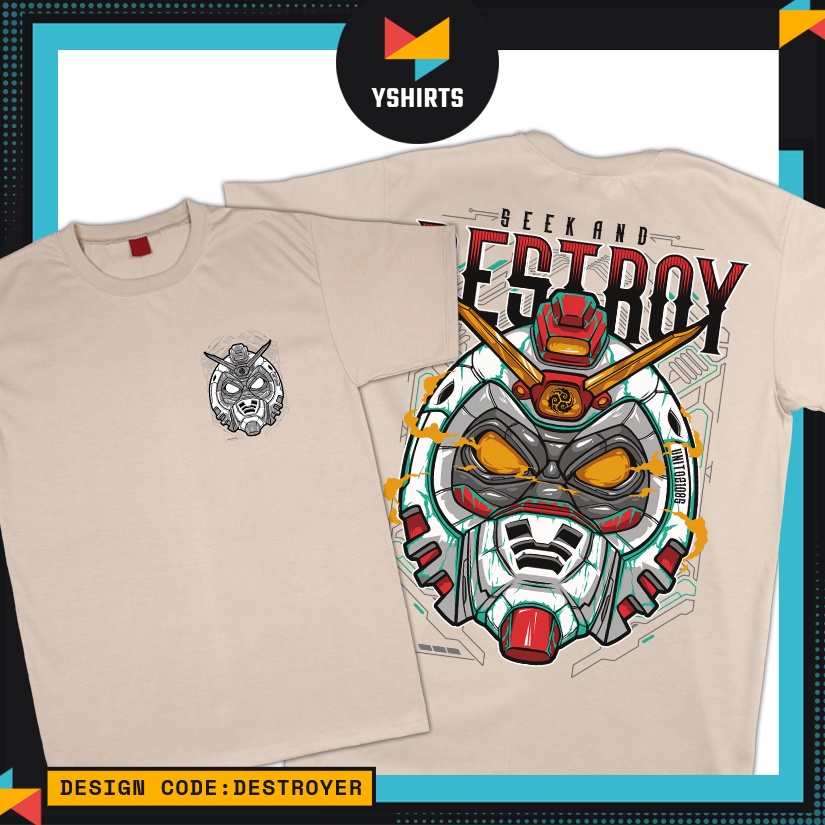 YSHIRTS Destroyer Design Graphic Printed Tees Khaki Tshirt | Shopee ...