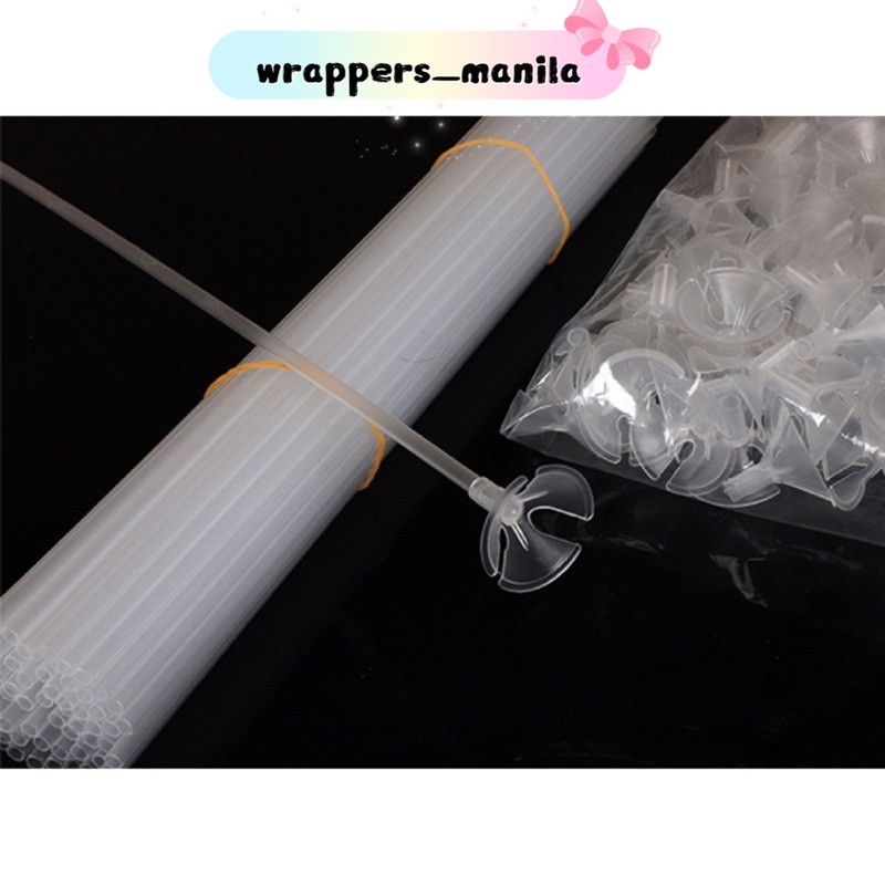 100pcs Baloon Sticks with cups 40cm Long | Shopee Philippines