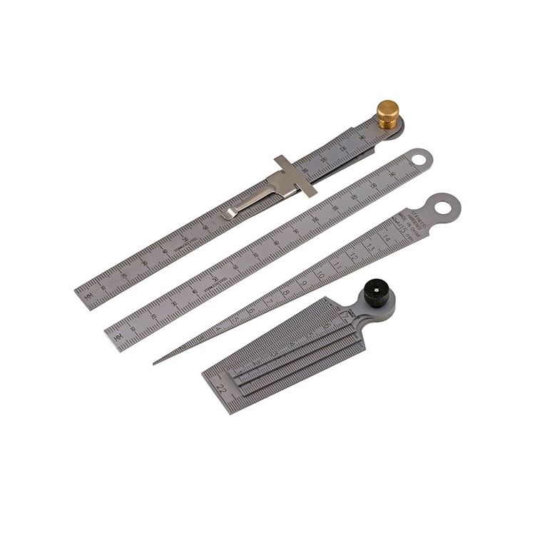 Stainless Steel Wedge Feeler Gauge Clearance Ruler Probe Taper Gauge ...