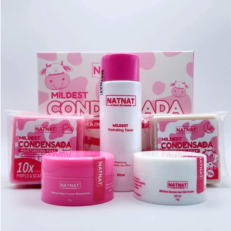 NatNat Milky Condensada Face & Body Scrub SPF 60 by Rosmar, Pekas Melasma Cream & Condensada Set ...