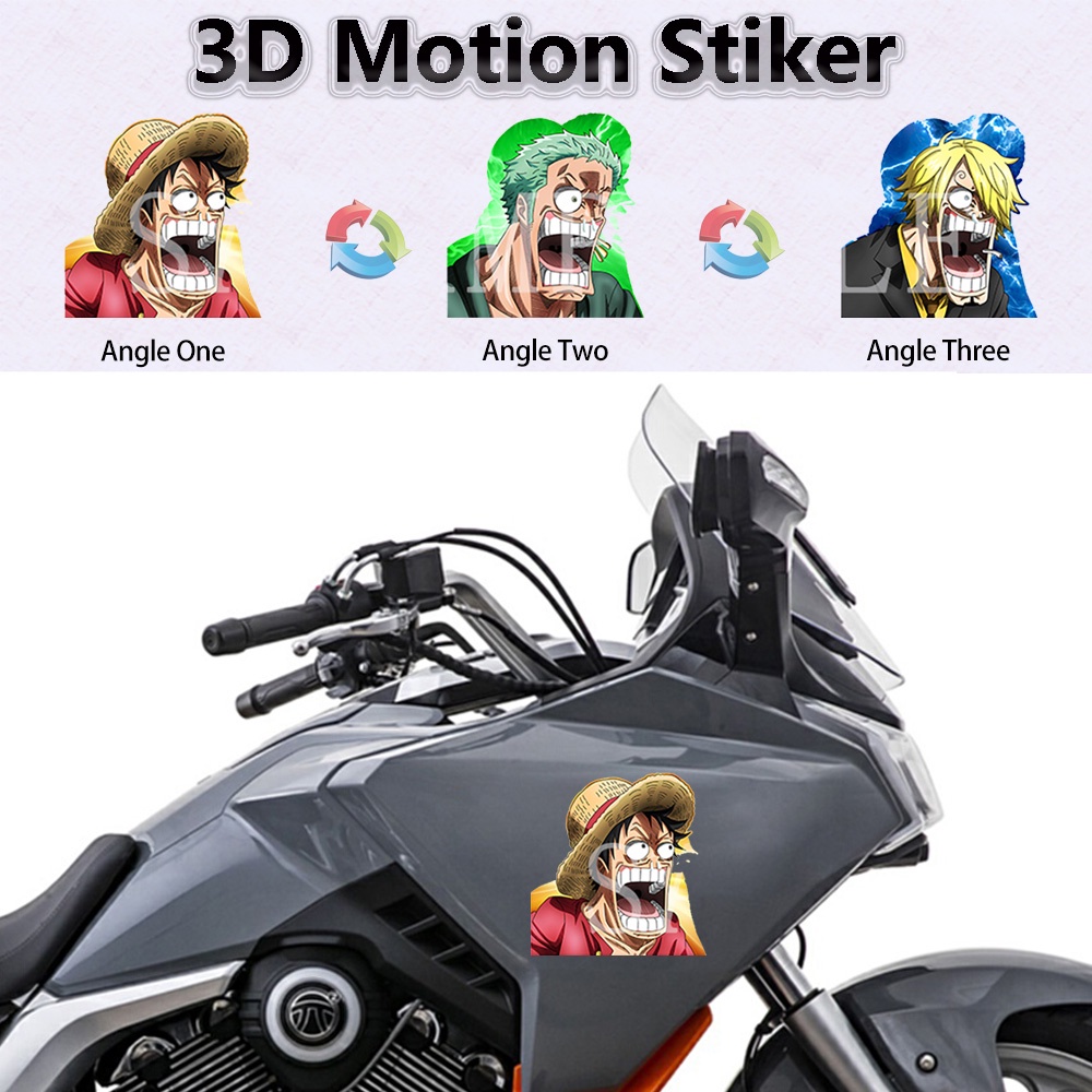 Luffy/Zoro/Sanji One Piece Anime 3D Motion Car Stickers Self-adhesive ...