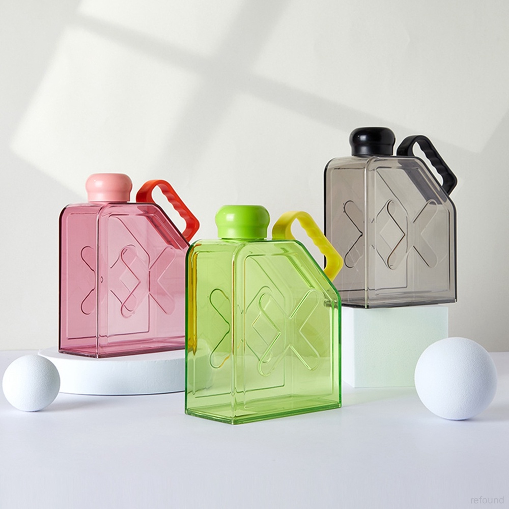 Ready Stock Clear Reusable Slim Flat Bottom Water Bottle 1000ml ...