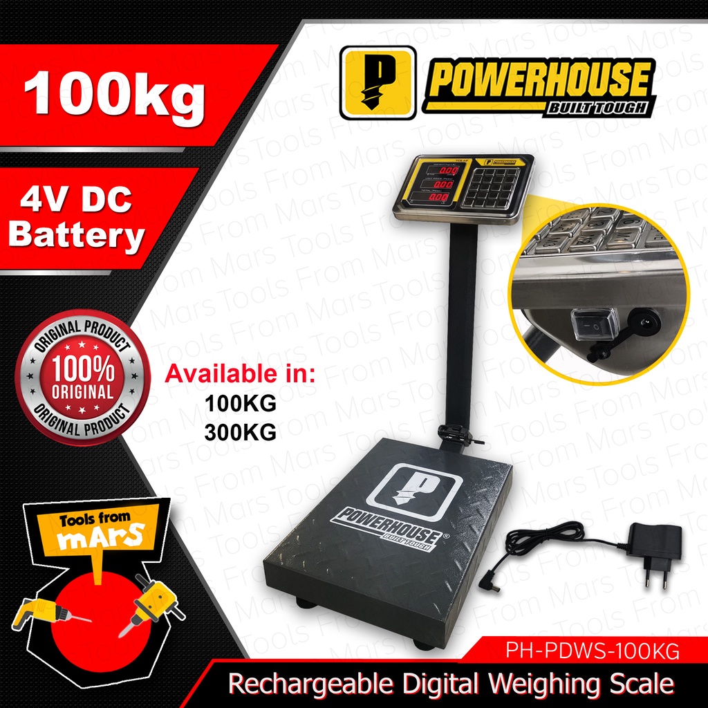 POWERHOUSE Heavy Duty Platform Digital Weighing Scale 100kg / 20g ...