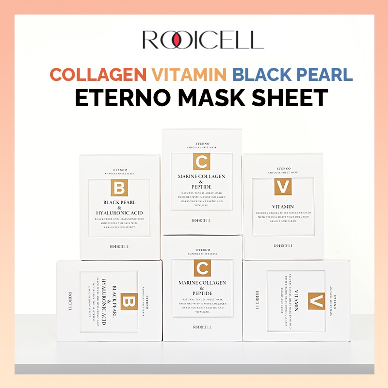[Rooicell] Eterno Mask Sheet Collagen/Vitamin/Black Pearl Anti-Aging ...