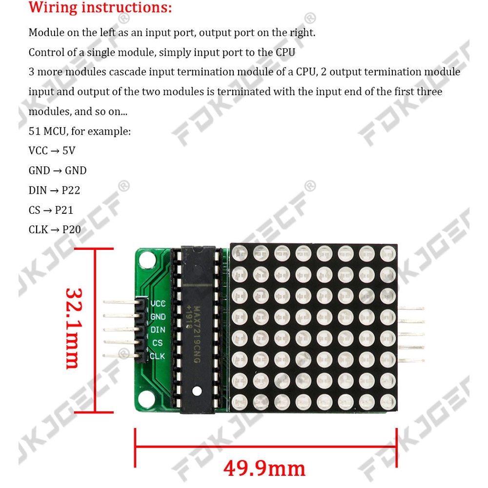 MAX7219 Dot Matrix Module Microcontroller Module Control Module Display ...