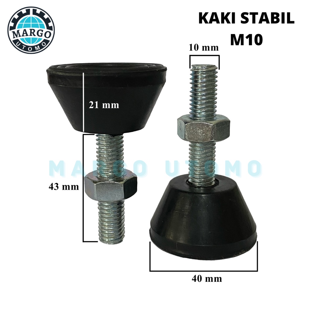 Rubber Adjuster for Chair and Table Stable Legs D40 T43 Coarse Thread ...