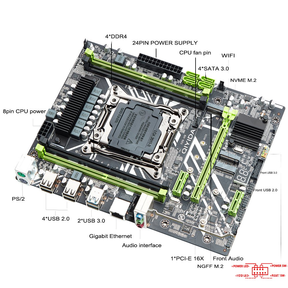 X99 motherboard with XEON E5 2620 V3 1*8G DDR4 3200MHZ REGECC memory ...