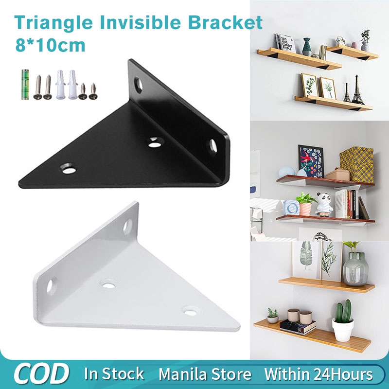 2PCS Triangle Shelf Bracket Hidden Floating Shelves Support for DIY ...