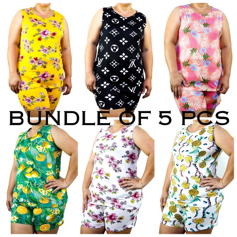 [ BUNDLE OF 5 PCS ] PLUS SIZE TERNO Sando and Shorts for Women - Large ...